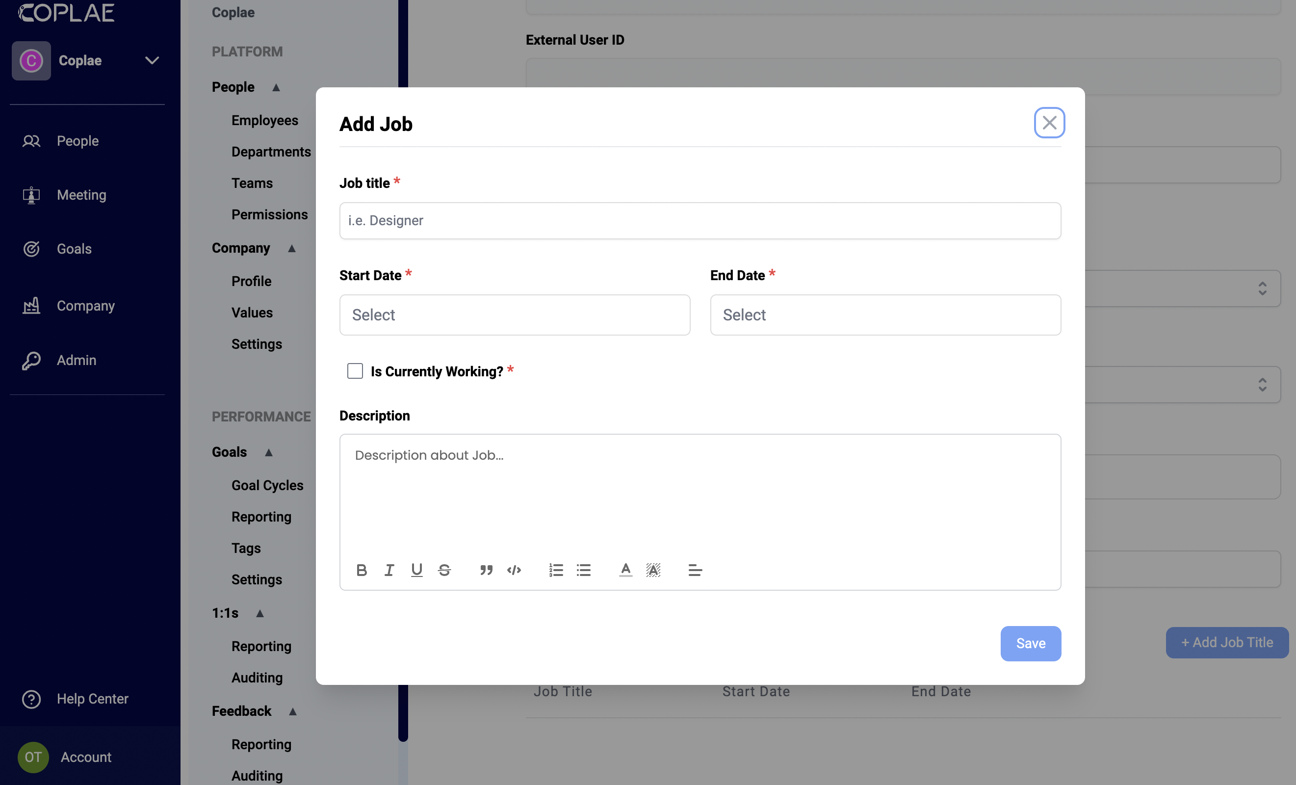 Editing Employees – Coplae